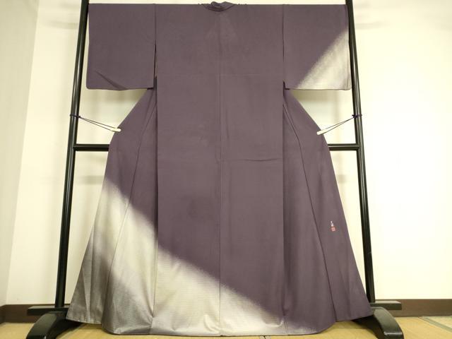 平和屋着物▽松尾光琳　訪問着　無双　絽袷　絽×絽　銀花　銀彩　正絹　逸品　DAAT9111az