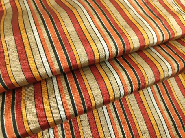 平和屋着物▽上質な紬　単衣　縞　正絹　逸品　DAAT9116az