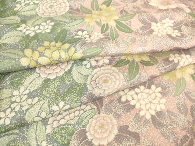 平和屋着物▽上質な小紋　単衣　花尽くし　正絹　逸品　未使用　DAAT9118az