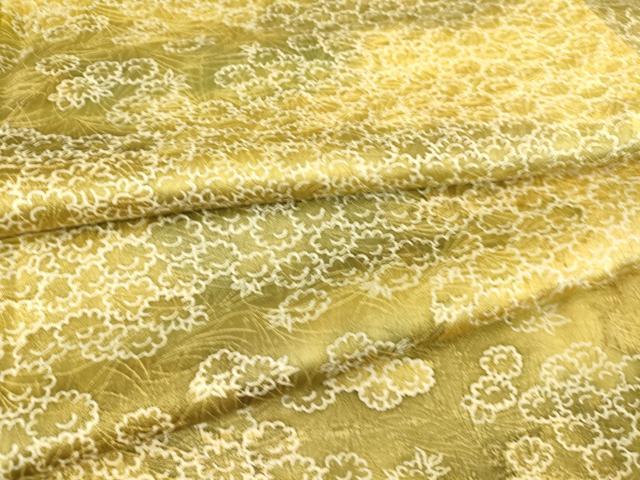 平和屋着物▽上質な小紋　単衣　霞取花文　正絹　逸品　DAAT9127az