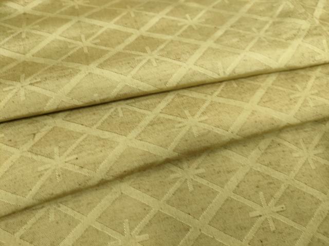 平和屋着物▽上質な紬　単衣　花菱文　正絹　逸品　DAAT9129az