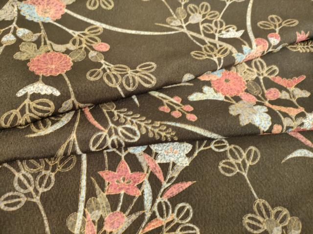 平和屋着物▽小紋　単衣　菊に桔梗　洗える着物　DAAT9167az