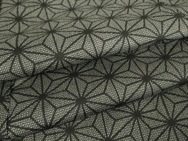 平和屋着物▽上質な紬　単衣　麻の葉文　正絹　逸品　DAAT9204az