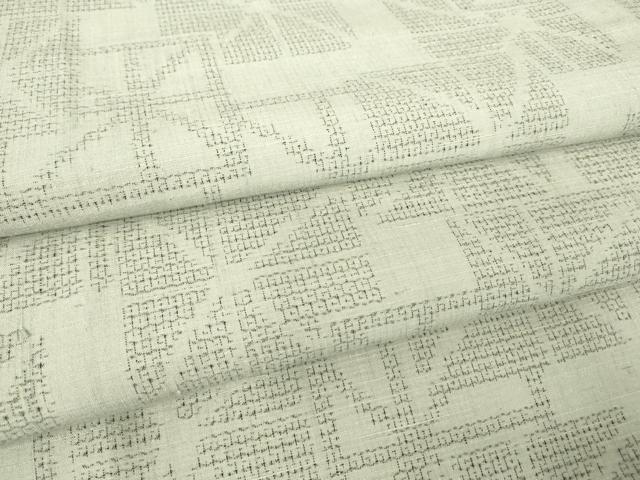 平和屋着物▽結城紬　単衣　幾何学柄　80亀甲　正絹　逸品　DAAT9226az