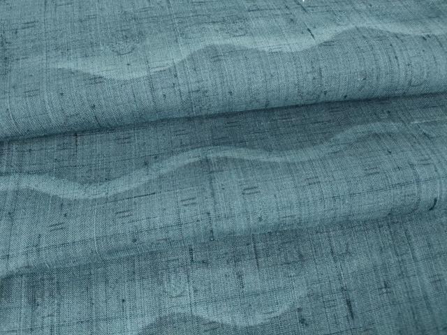 平和屋着物▽上質な紬　単衣　横段霞文　正絹　逸品　DAAT9234az