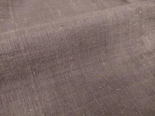 平和屋着物▽上質な紬 単衣 葡萄鼠色 正絹 逸品 DAAT9240az