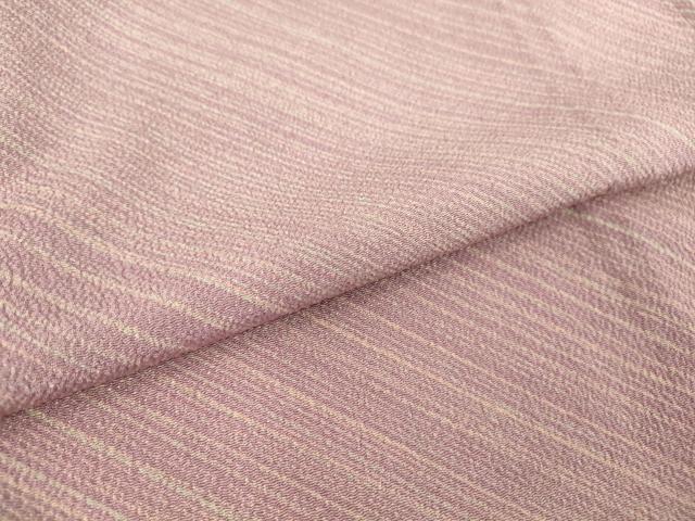 平和屋着物▽上質な小紋 単衣 斜縞 鬼しぼ縮緬 正絹 逸品