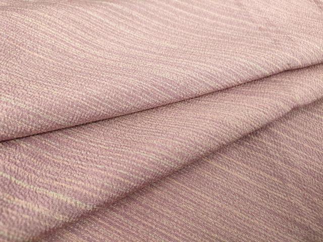 平和屋着物▽上質な小紋　単衣　斜縞　鬼しぼ縮緬　正絹　逸品　DAAT9354az