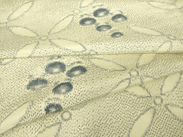 平和屋着物▽上質な紬　単衣　七宝に南天　正絹　逸品　DAAT9367az