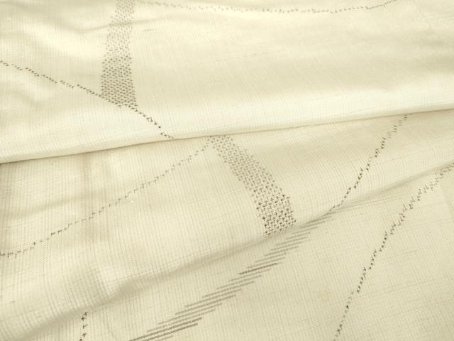 平和屋着物▽上質な紬　単衣　変わり斜線文　正絹　逸品　DAAT9483az