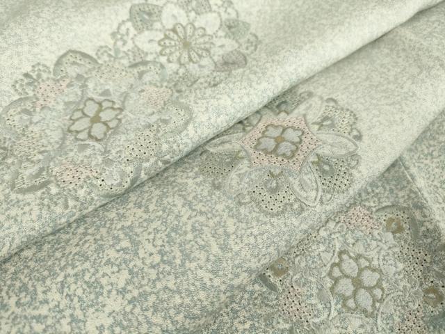 平和屋着物▽中国三大刺繍　スワトウ刺繍　汕頭刺繍　総刺繍　訪問着　単衣　正倉院花文　たたき染め　金糸　正絹　逸品　DAAT9486az