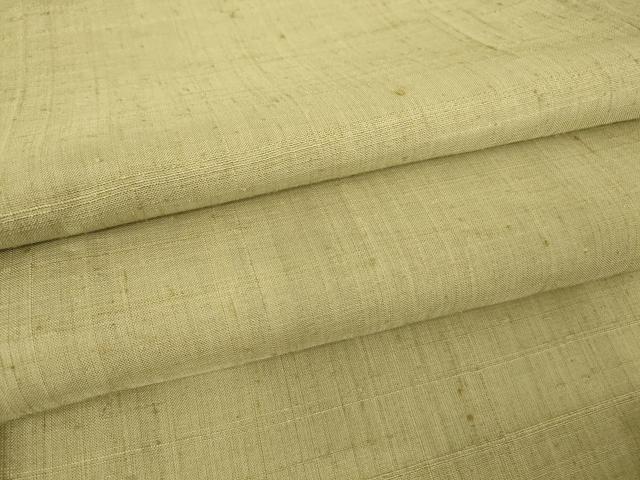 平和屋着物▽生紬　単衣　木蘭色　正絹　逸品　DAAT9496az