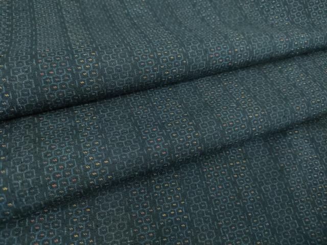 平和屋着物▽上質な紬　単衣　亀甲間道　100亀甲　正絹　逸品　DAAT9512az