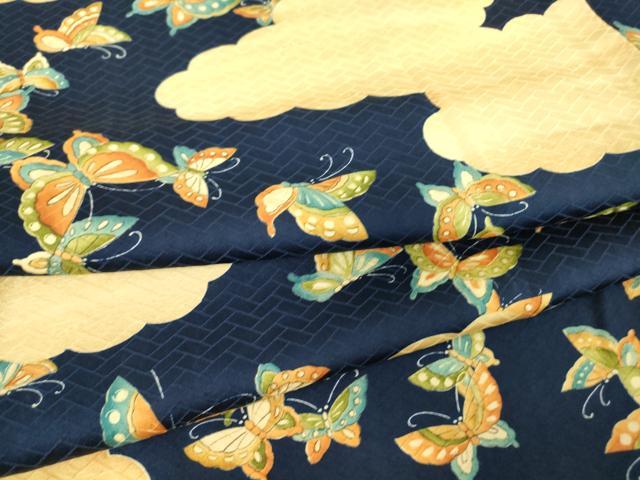 平和屋着物▽上質な小紋　単衣　舞蝶文　正絹　逸品　未使用　DAAT9517az