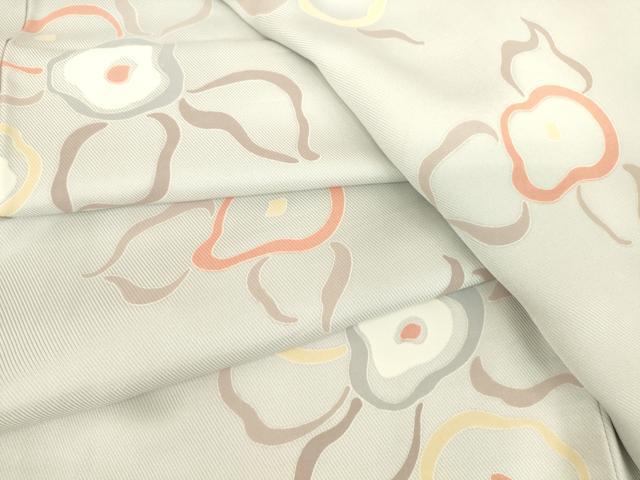 平和屋着物▽上質な小紋　単衣　光琳椿　正絹　逸品　DAAT9518az