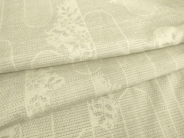 平和屋着物▽結城紬　単衣　花間道　100亀甲　正絹　逸品　DAAT9528az