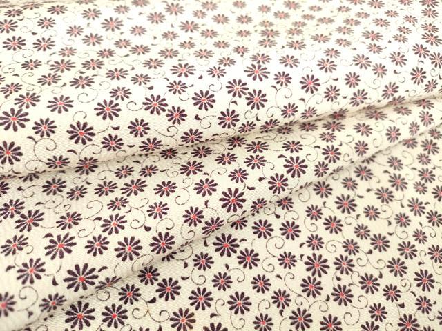 平和屋着物▽上質な小紋　単衣　花唐草文　正絹　逸品　DAAT9632az