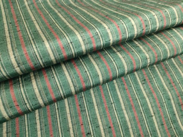 平和屋着物▽上質な紬　単衣　縞　正絹　逸品　DAAT9653az