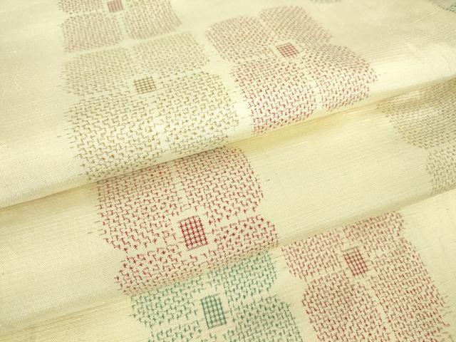 平和屋着物▽上質な紬　単衣　舞花文　正絹　逸品　DAAT9724az