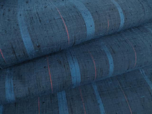 平和屋着物▽上質な紬　単衣　縞　正絹　逸品　DAAT9729az