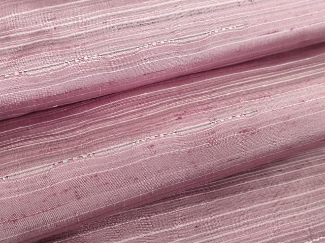 平和屋着物▽上質な紬　単衣　霞文　めがね織　正絹　逸品　DAAT9733az