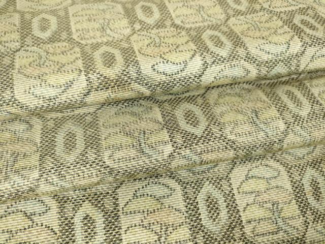 平和屋着物▽上質な紬　単衣　松文　正絹　逸品　DAAT9739az