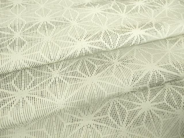 平和屋着物▽上質な紬　単衣　麻の葉文　正絹　逸品　DAAT9744az