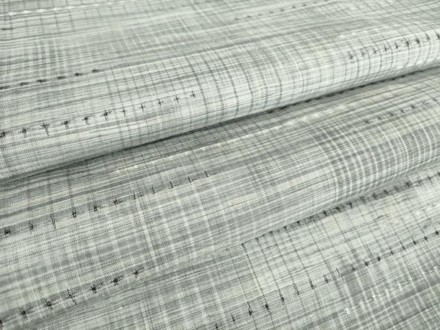 平和屋着物▽上質な紬　単衣　横段霞文　正絹　逸品　DAAT9826az