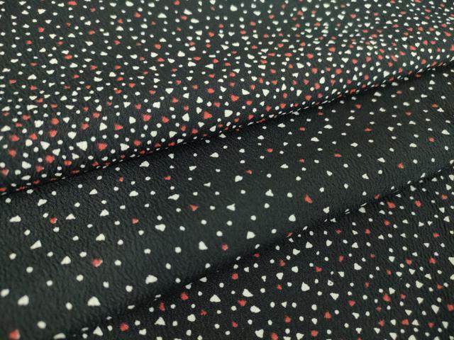 平和屋着物▽小紋　単衣　霞文　黒地　洗える着物　DAAT9832az