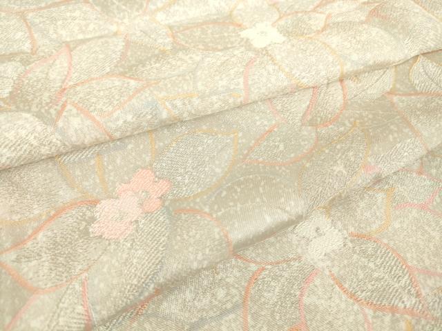 平和屋着物▽上質な小紋　単衣　地紋起こし　草花文　正絹　逸品　DAAT9849az