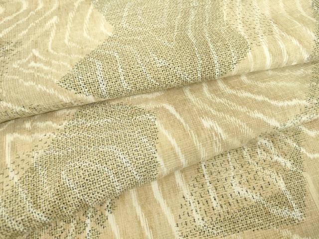 平和屋着物▽上質な紬　単衣　幾何学文　正絹　逸品　DAAT9889az