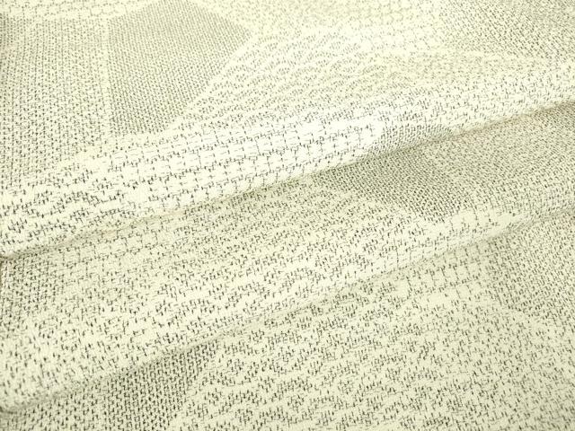 平和屋着物▽本塩沢　単衣　切嵌め文様　正絹　逸品　DAAT9902az