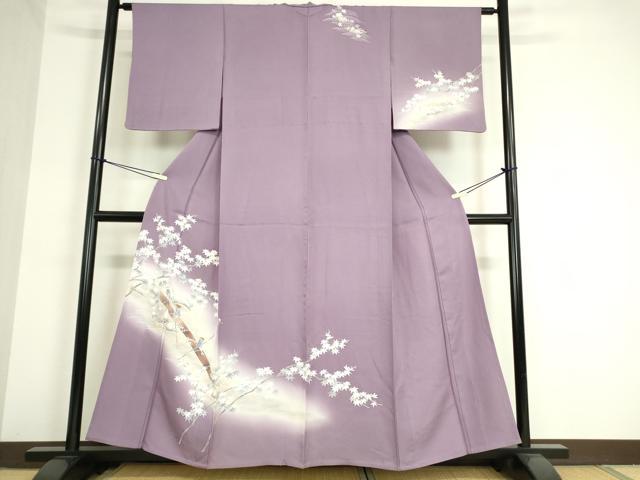 平和屋着物▽訪問着　単衣　水辺風景人物文　暈し染め　金彩　正絹　逸品　DAAT9908az