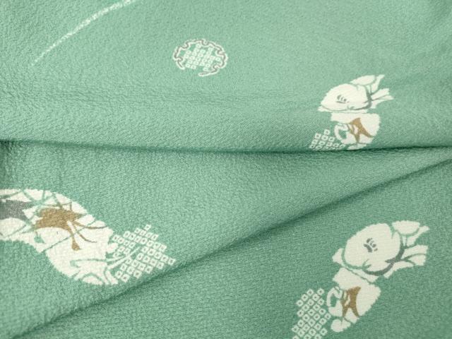 平和屋着物▽上質な小紋　単衣　地紙花文　正絹　逸品　DAAT9942az