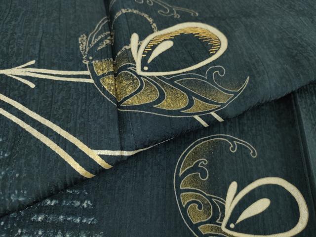 平和屋着物▽訪問着　単衣　雪うさぎ松葉文　金彩　正絹　逸品　DAAT9953az