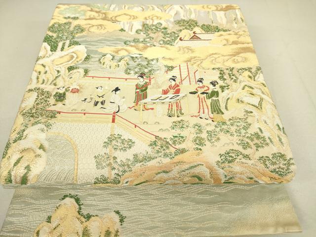 平和屋着物●龍村晋謹　六通柄袋帯　富貴祝慶錦　金糸　正絹　逸品　DAAT9984az