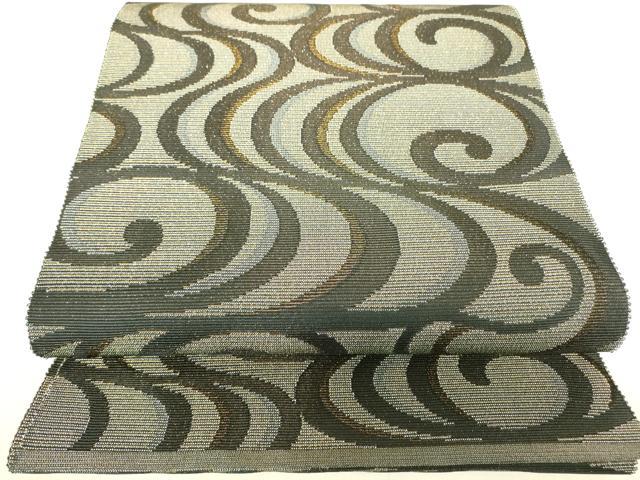 平和屋着物●織の宝石・ダイヤモンドカット　佐波理綴　八寸名古屋帯　賑見留佐波理　観世水文　一重帯　金糸　正絹　逸品　DAAT9986az