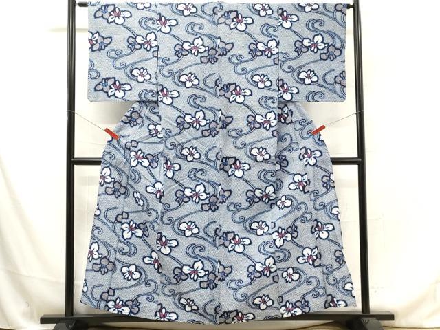 平和屋着物∴夏物　浴衣　花唐草文　綿　逸品　DAAU0500cd