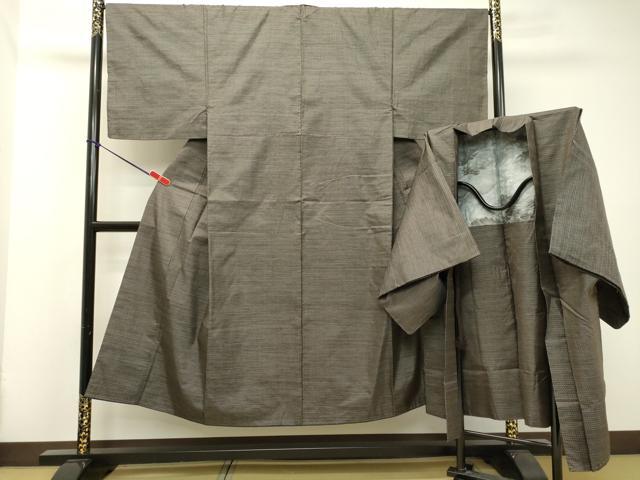 平和屋着物●男性　本場大島紬　アンサンブル　80亀甲　総詰め　正絹　逸品　DAAU0529tw