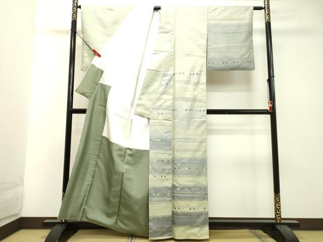 平和屋着物○京の名門 じゅらく謹製 訪問着 紬地 漢方草木染 横