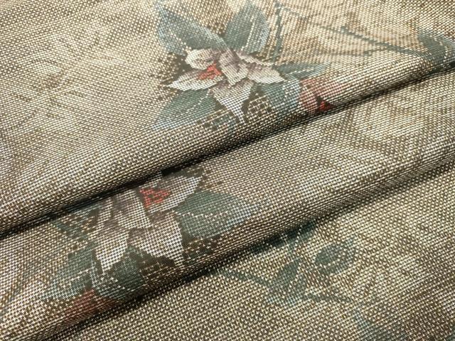 平和屋着物●本場大島紬　9マルキ　草花文　正絹　逸品　DAAU0591tw