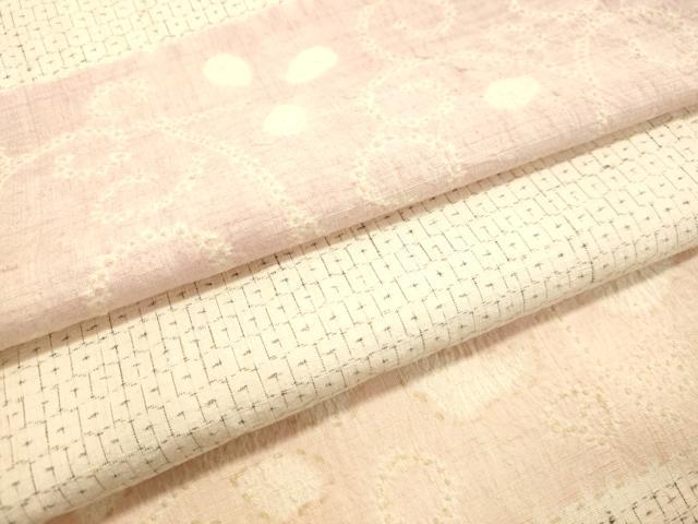 平和屋着物●上質な紬　絞り　花唐草文　正絹　逸品　DAAU0631tw