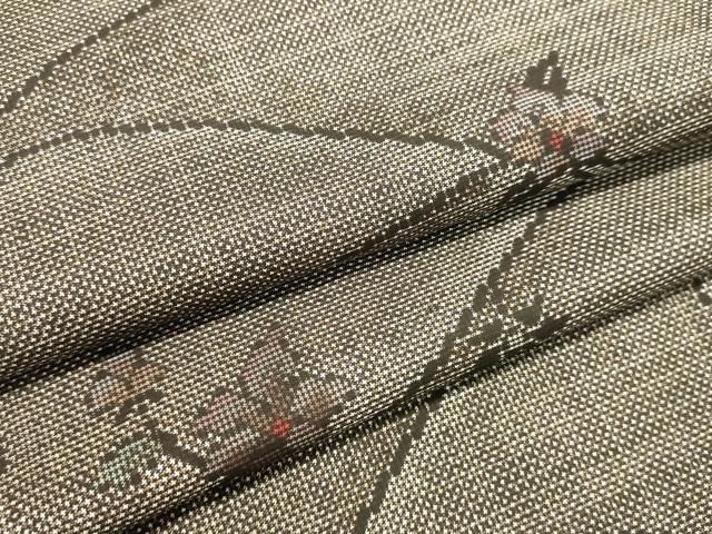 平和屋着物●本場大島紬　7マルキ　草花文　正絹　逸品　未使用　DAAU0668tw