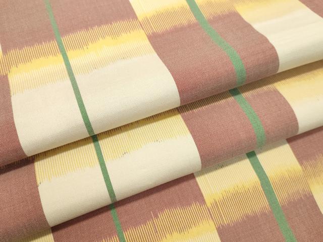 平和屋着物●上質な紬　変わり市松文様　正絹　逸品　未使用　DAAU0703tw