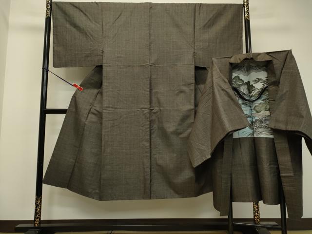 平和屋着物●男性　本場大島紬　アンサンブル　100亀甲　総詰め　正絹　逸品　DAAU0710tw