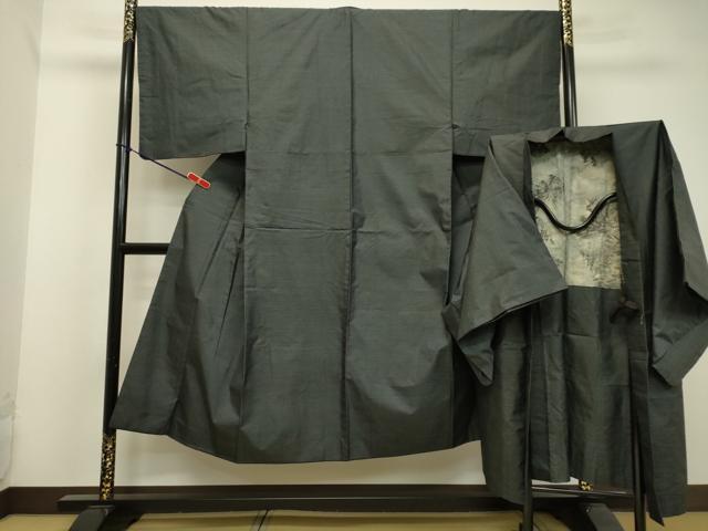 平和屋着物●男性　本場大島紬　アンサンブル　100亀甲　総詰め　正絹　逸品　DAAU0718tw