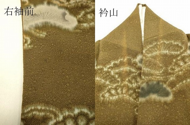 平和屋着物○訪問着 松文 金彩 鬼しぼ縮緬 正絹 逸品 DAAU0721tw