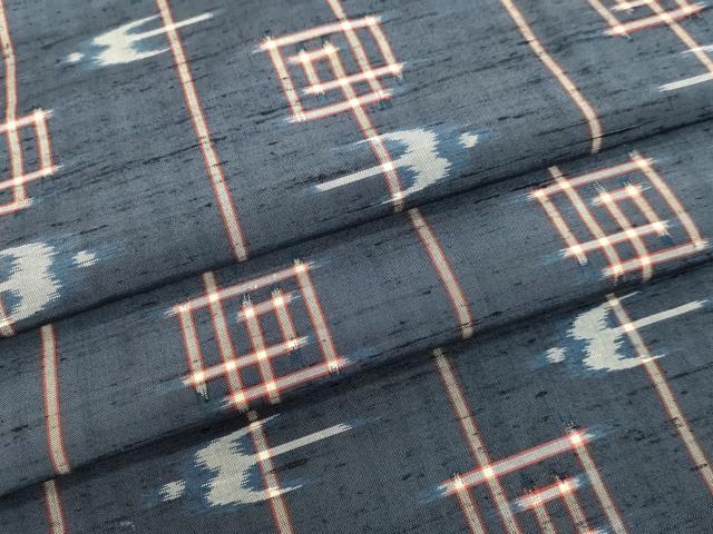 平和屋着物●上質な紬　琉球絣文様　正絹　逸品　DAAU0745tw