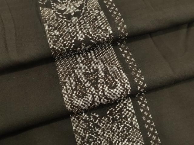 平和屋着物●本場大島紬　9マルキ　向かい鳥洋花間道　ますいわ屋扱い　正絹　逸品　DAAU0747tw