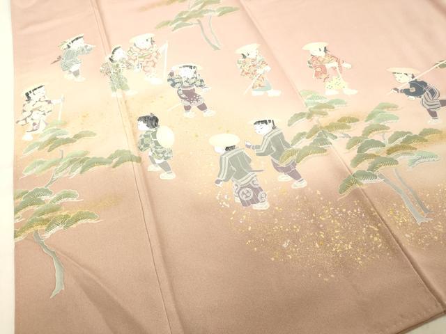 平和屋着物○十日町友禅作家 関口遼一 色留袖 童子笠松文 暈し
